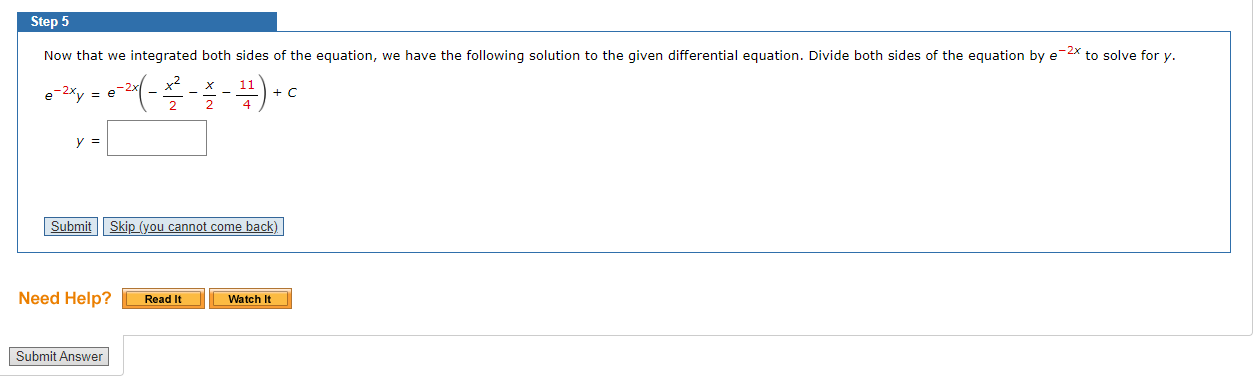 Solved Now that we integrated both sides of the equation, we | Chegg.com