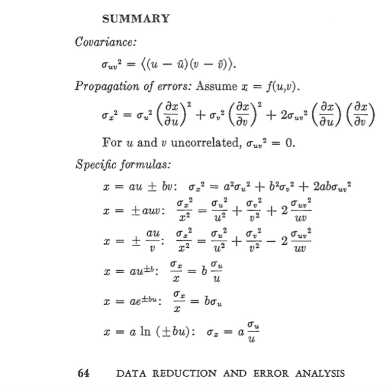 Solved Summary Covariance Propagation Of Errors Assume