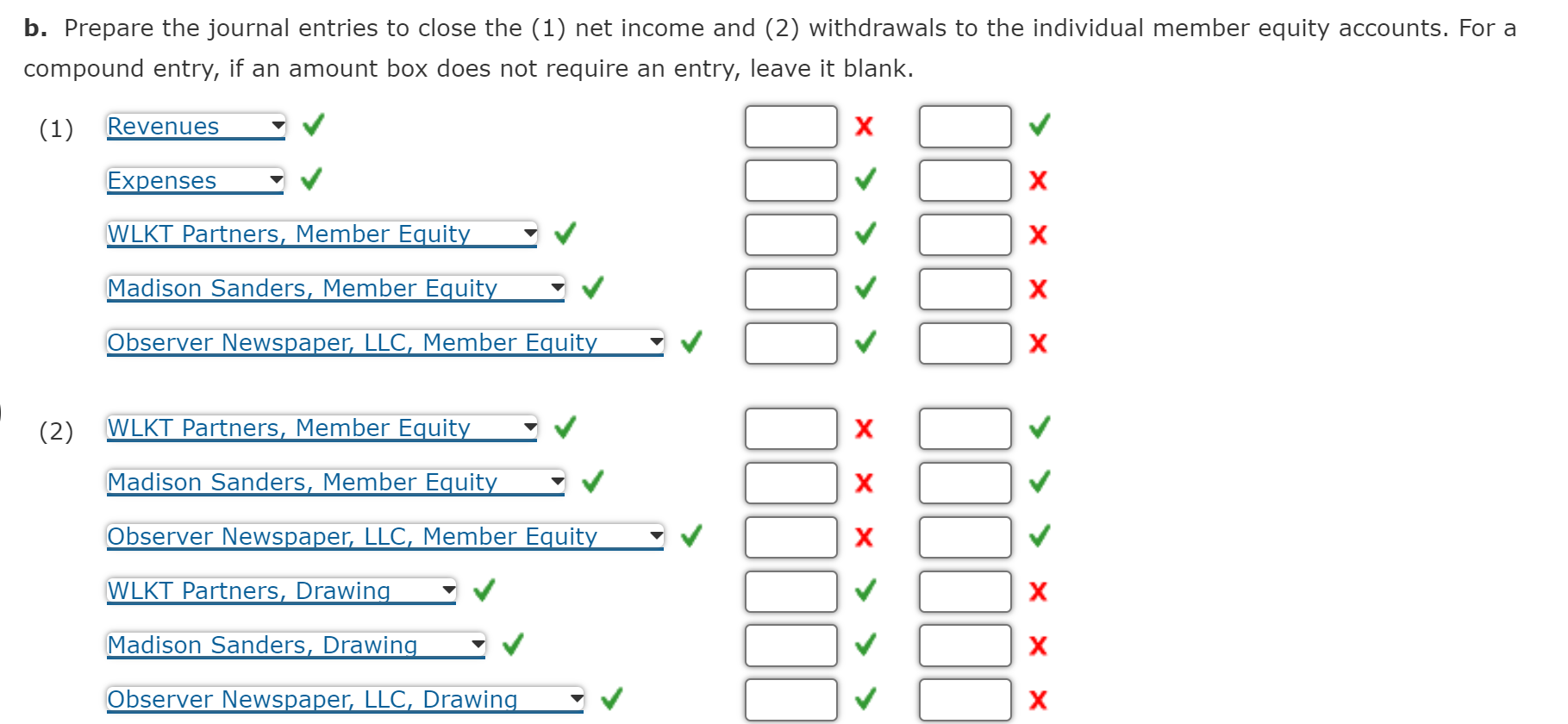 Solved Marvel Media, LLC, has three members: WLKT Partners, | Chegg.com