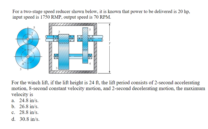 Solved For a two-stage speed reducer shown below, it is | Chegg.com