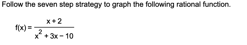 Solved Follow the seven step strategy to graph the following | Chegg.com