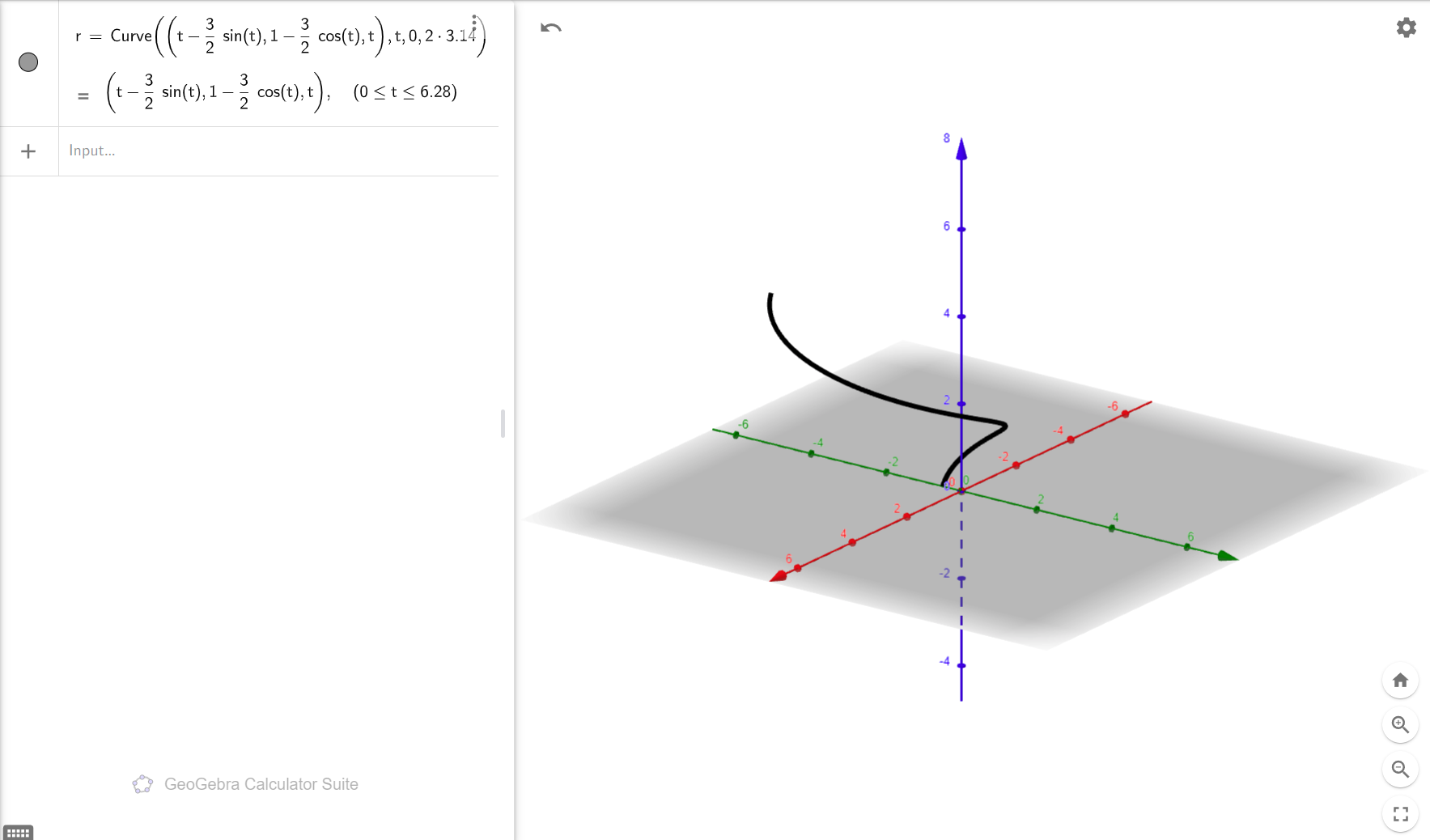 Solved 41. The graph of r(t)= t−23sint,1−23cost,t is shown | Chegg.com