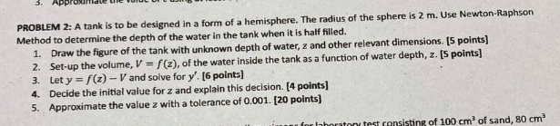 Solved PROBLEM 2: A tank is to be designed in a form of a | Chegg.com