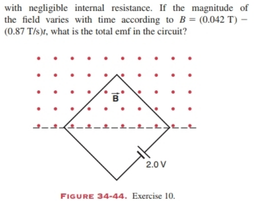 Solved with negligible internal resistance. If the magnitude | Chegg.com