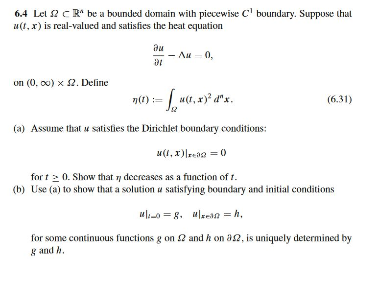 6.4 Let 2 C R" be a bounded domain with piecewise C | Chegg.com