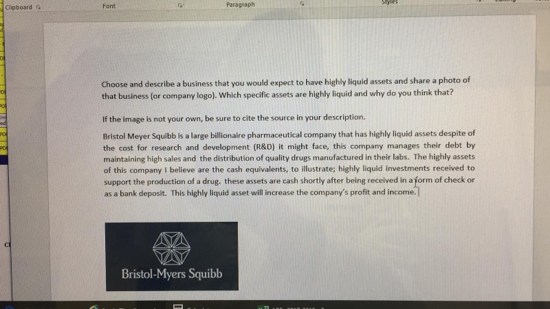 Solved Styles Font Paragraph Clipboard F Choose and describe | Chegg.com
