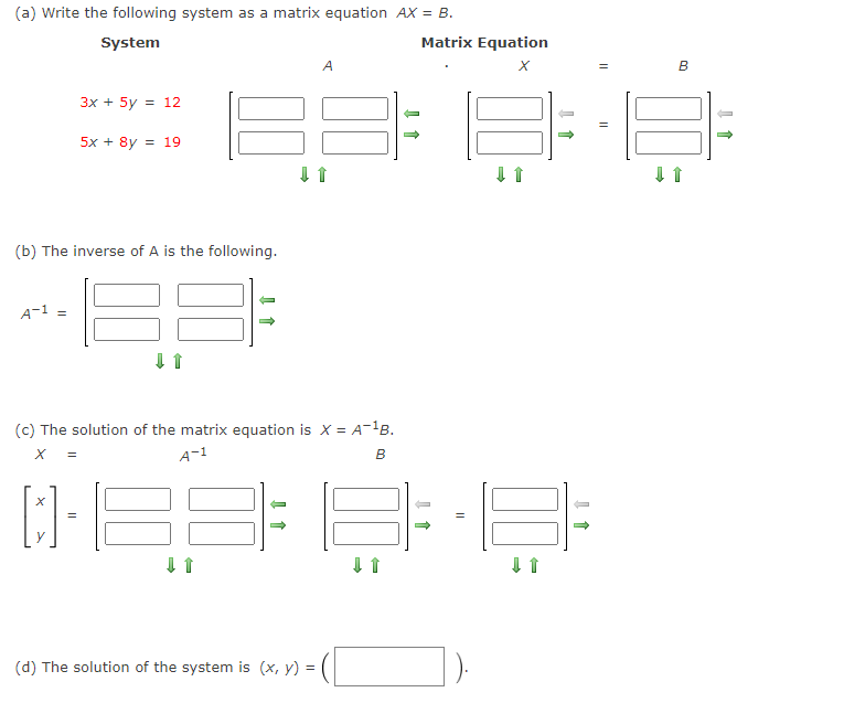 Solved (a) Write the following system as a matrix equation | Chegg.com