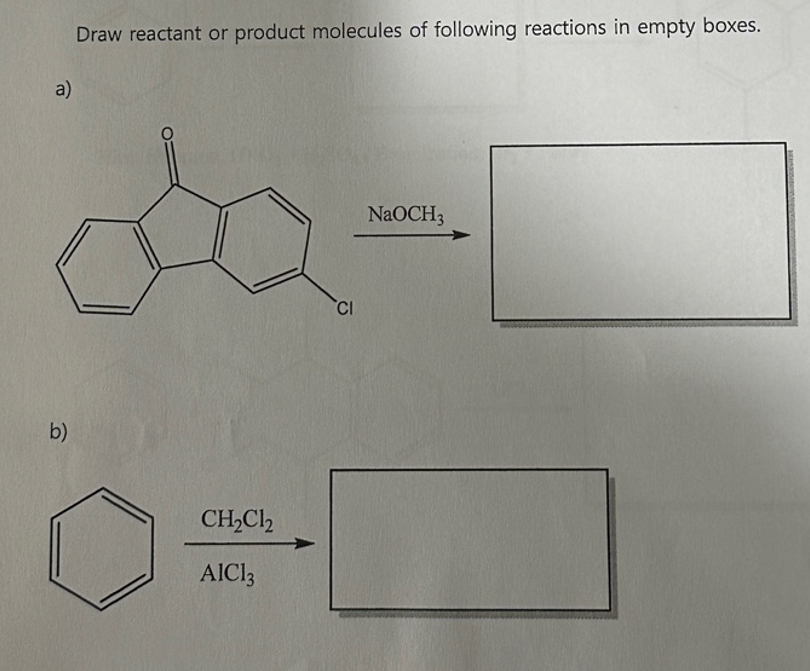 예제 보기Draw reactant or product molecules of following | Chegg.com