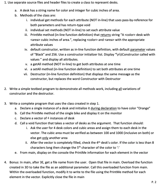 Solved 1. Use separate source files and header files to | Chegg.com