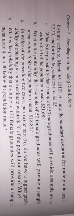 Solved Chapter 7 Sampling And Sampling Distributions