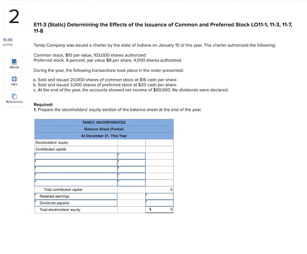 Solved E11-3 (Static) Determining the Effects of the | Chegg.com