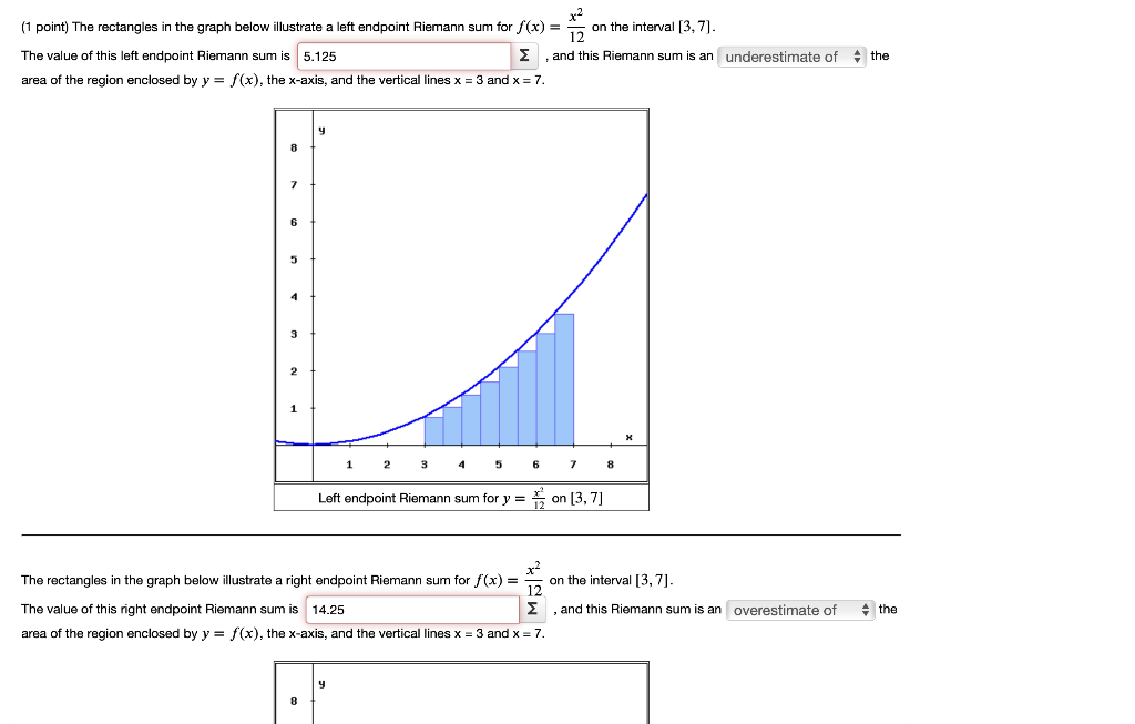 Solved (1 point) The rectangles in the graph below | Chegg.com