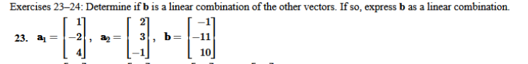 Solved Exercises 23-24: Determine if b is a linear | Chegg.com