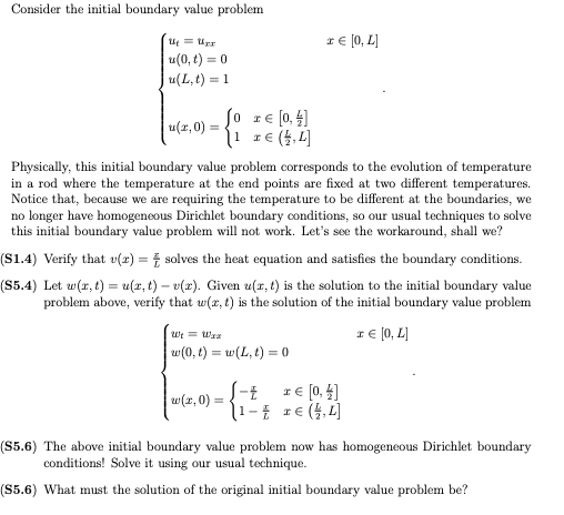 Solved Consider the initial boundary value problem 1 € 0,L] | Chegg.com