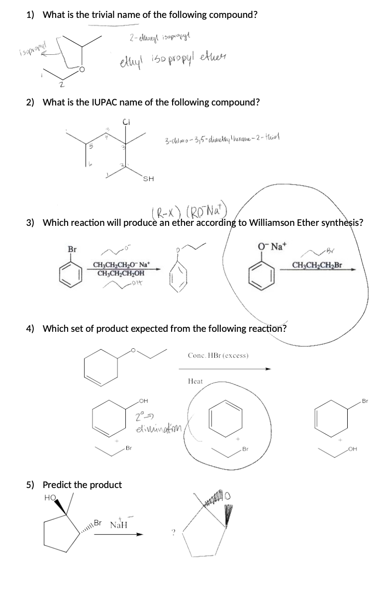 1) What is the trivial name of the following | Chegg.com