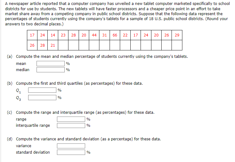 Solved A newspaper article reported that a computer company | Chegg.com
