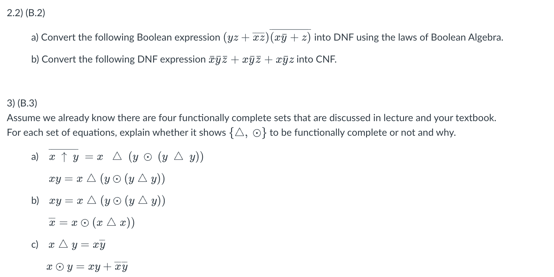Solved 2.2) (B.2) a) Convert the following Boolean | Chegg.com