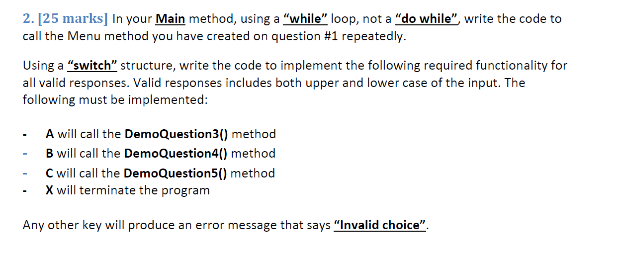 Solved 1. [15 marks] Write a new method that will work as | Chegg.com