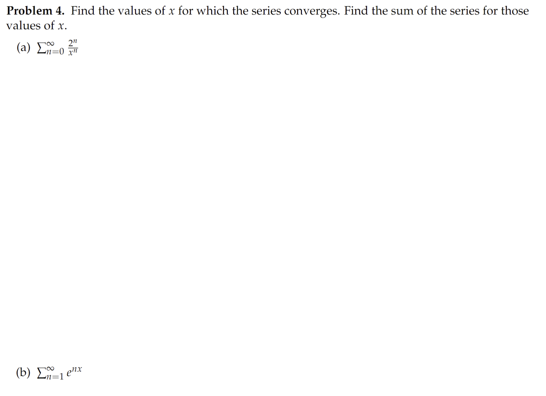 Solved Problem 4. ﻿Find the values of x ﻿for which the | Chegg.com