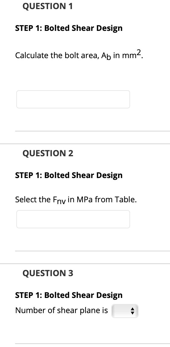 Solved Description Bolts: M24 – Standard holes Bolt Grade: | Chegg.com