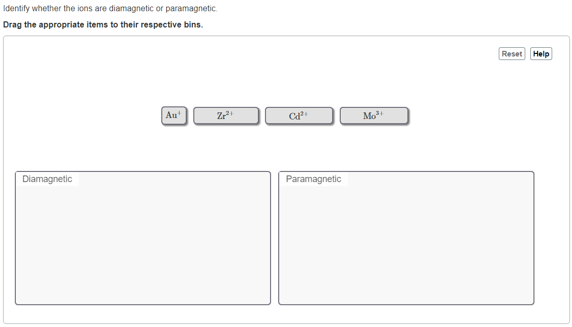 Solved Identify whether the ions are diamagnetic or | Chegg.com