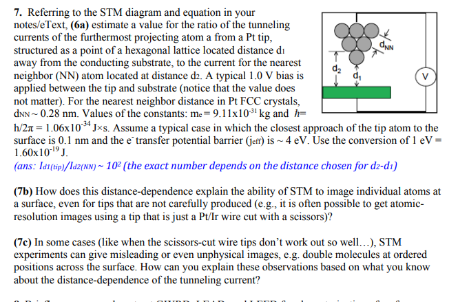 7. Referring to the STM diagram and equation in your | Chegg.com