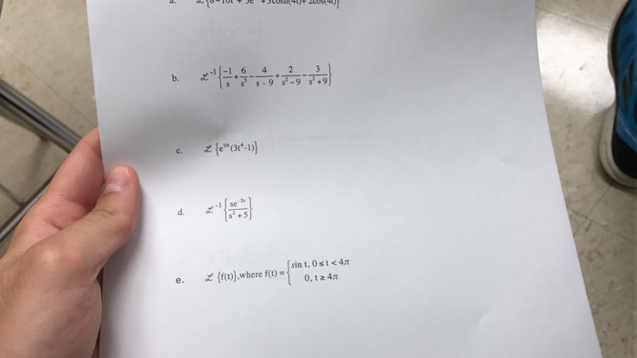 Solved L^-1{-1/s + 6/s^5 - 4/s - 9 + 2/s^2 - 9 - 3/s^2 + 9} | Chegg.com Solved L^-1{-1/s + 6/s^5 - 4/s - 9 + 2/s^2 - 9 - 3/s^2 + 9} | Chegg.com