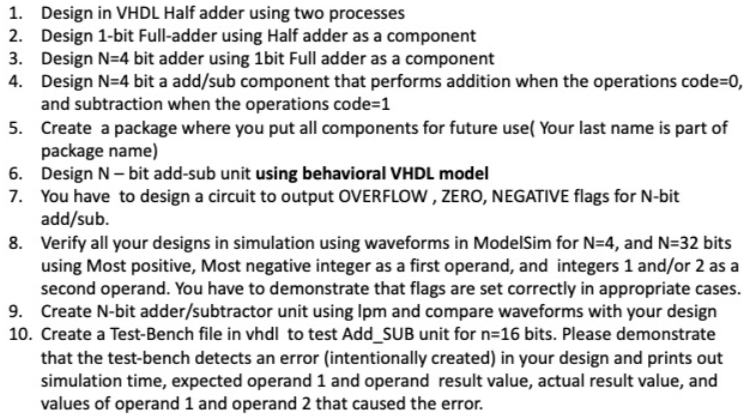 1. Design in VHDL Half adder using two processes 2. | Chegg.com 1. Design in VHDL Half adder using two processes 2. | Chegg.com