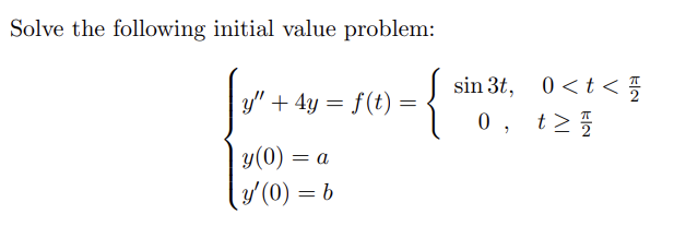 Solved Solve the following initial value problem: | Chegg.com