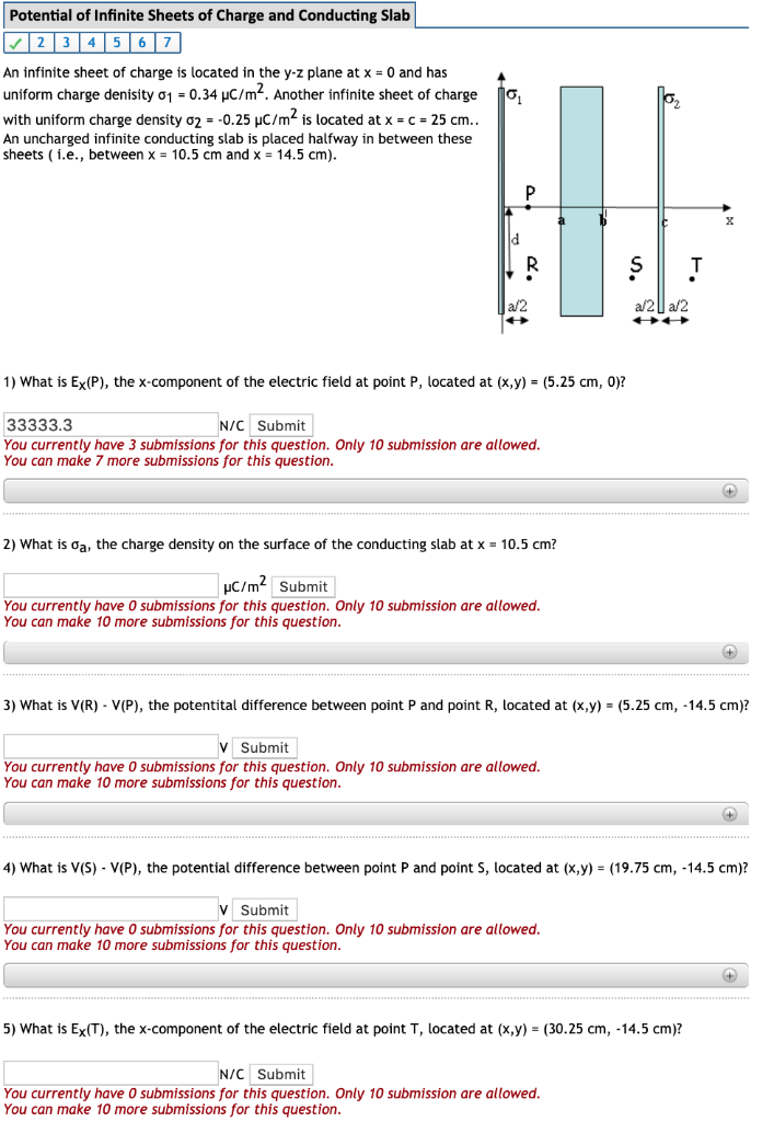 Solved Potential of Infinite Sheets of Charge and Conducting | Chegg.com