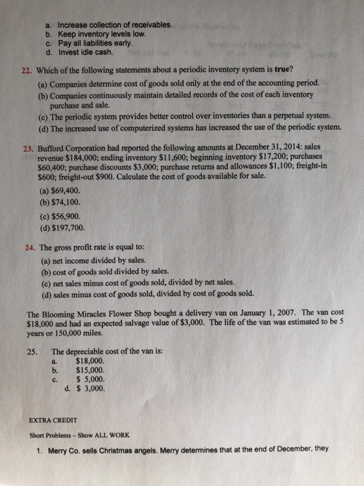 Solved Accounting 201 Test November, 2018 Test 2 Chapters | Chegg.com