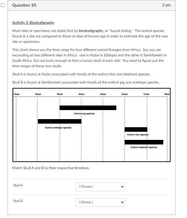 Solved Activity 3: Biostratigraphy Most sites or specimens | Chegg.com