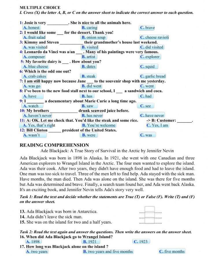 Solved MULTIPLE CHOICE 1. Cross (X) the letter A, B, or on | Chegg.com