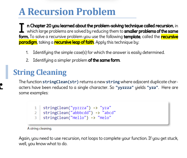 Solved A Recursion Problem 1 n Chapter 20 you learned about | Chegg.com