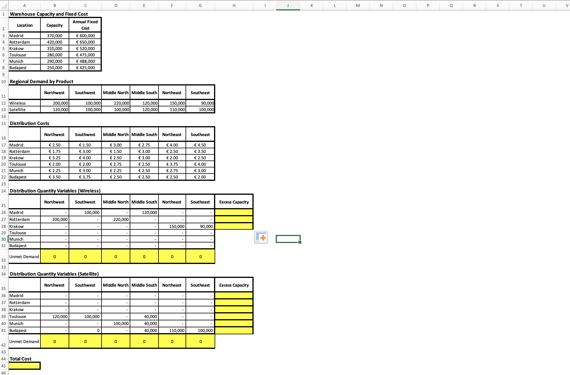 Insert Excel Formula For Unmet DemandInsert Excel Chegg