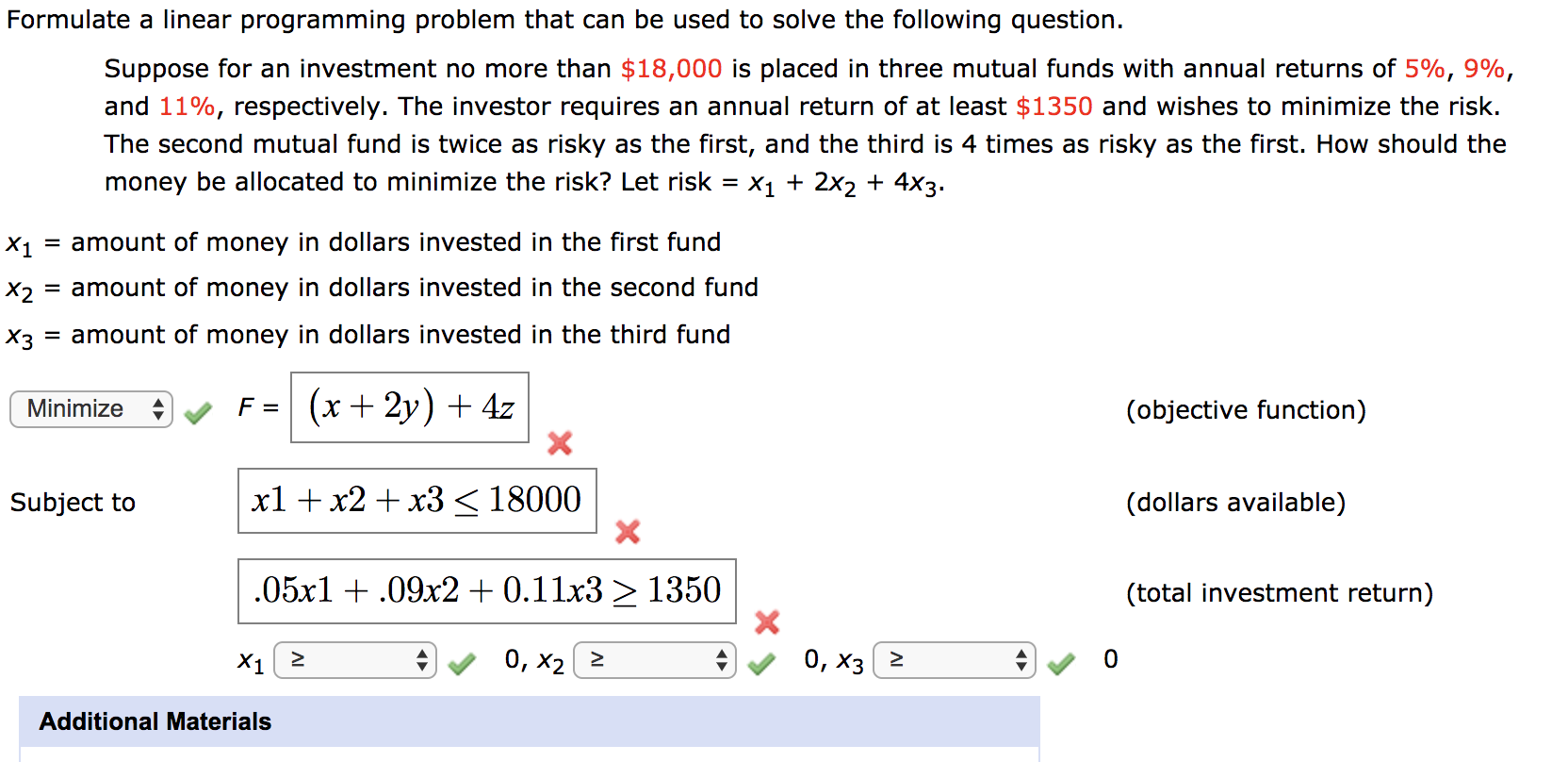 Solved Formulate a linear programming problem that can be | Chegg.com