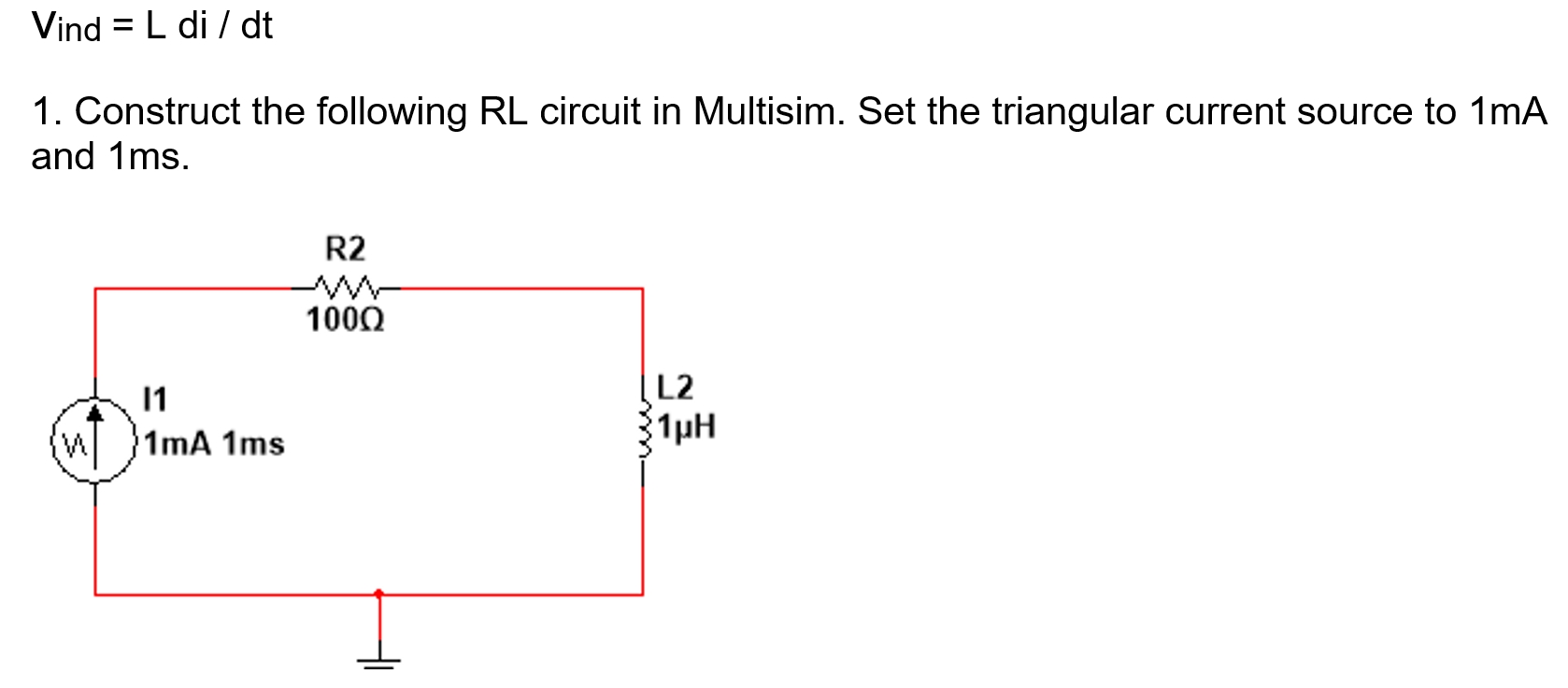 Vind =Ldidt ﻿I already designed the circuit in | Chegg.com