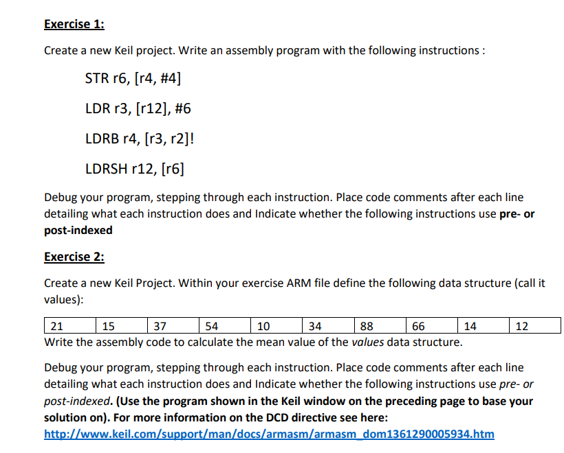 Solved Create A New Keil Project Write An Assembly Program