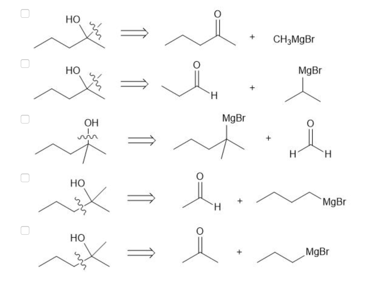 Solved Show how a Grignard reaction can be used to make the | Chegg.com