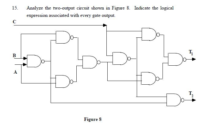 Solved 15. Analyze the two-output circuit shown in Figure 8. | Chegg.com