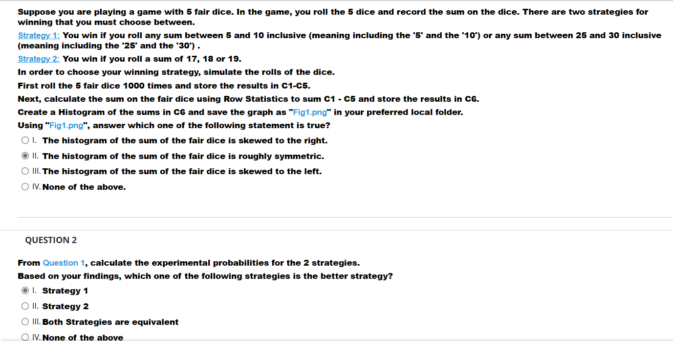 Solved Suppose you are playing a game with 5 fair dice. In | Chegg.com