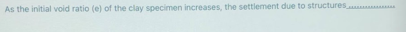 Solved As the initial void ratio (e) of the clay specimen | Chegg.com