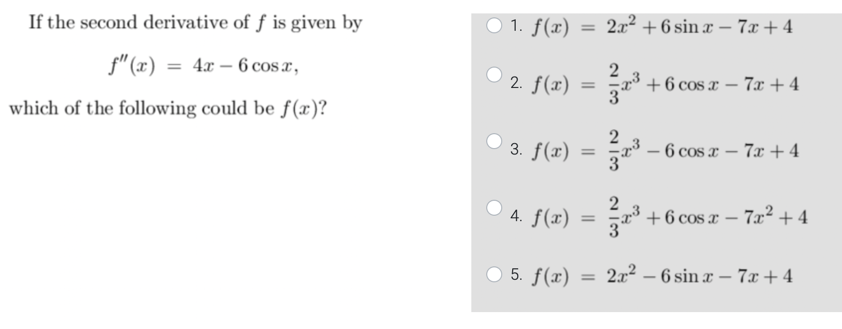 Solved If the second derivative of f is given by | Chegg.com