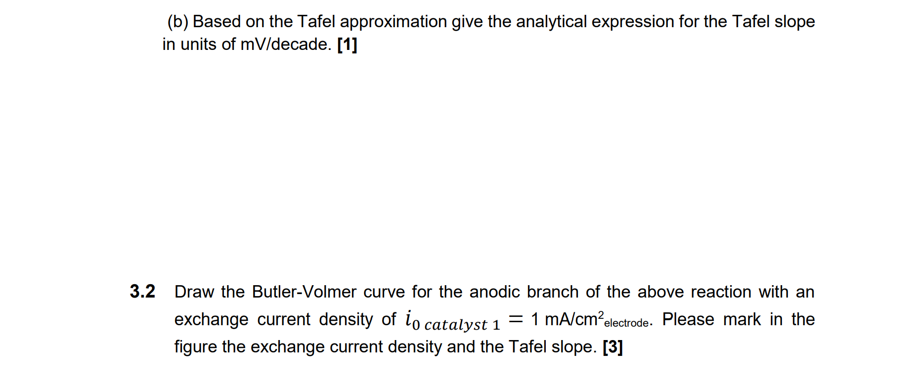 Solved Tafel plot template.Considering that for the simple | Chegg.com