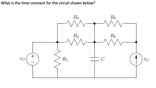 [Solved]: What is the time constant for the circuit shown