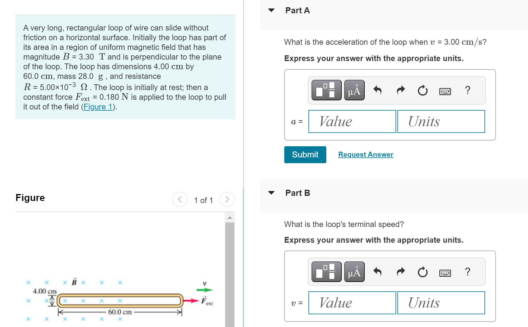 Solved A very long, rectangular loop of wire can slide | Chegg.com