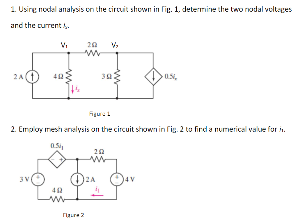 Solved 1. Using nodal analysis on the circuit shown in Fig. | Chegg.com
