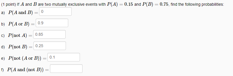Solved If AA and BB are two mutually exclusive events with | Chegg.com