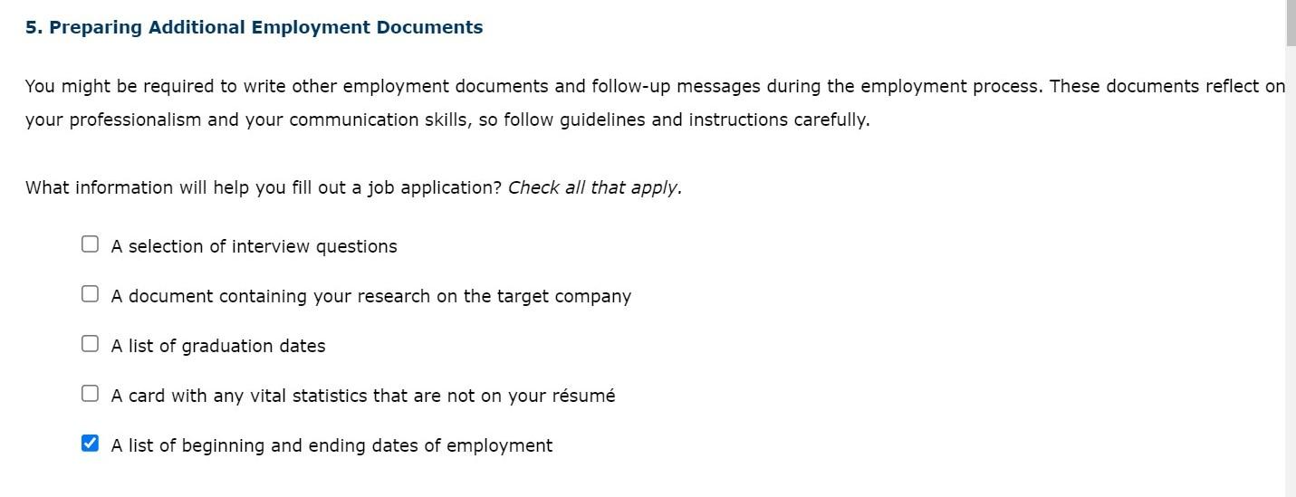 Solved 5. Preparing Additional Employment Documents You | Chegg.com