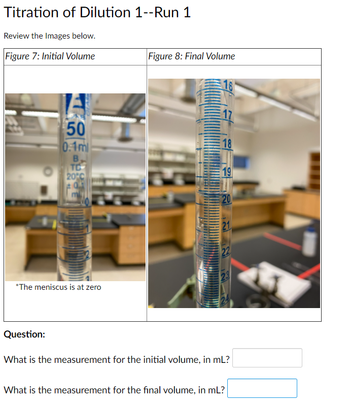 Solved Titration of Dilution 1--Run 1 Review the Images | Chegg.com